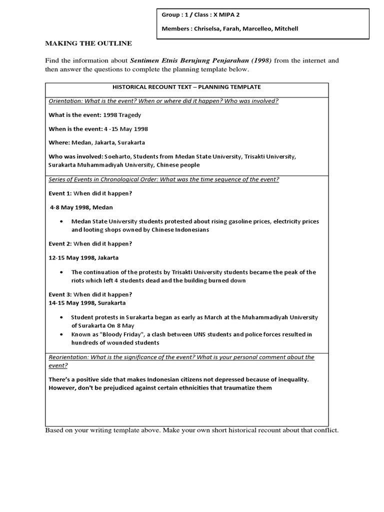 Meeting 1 Recount Text - Group 1 | PDF | Protest | Social Conflict