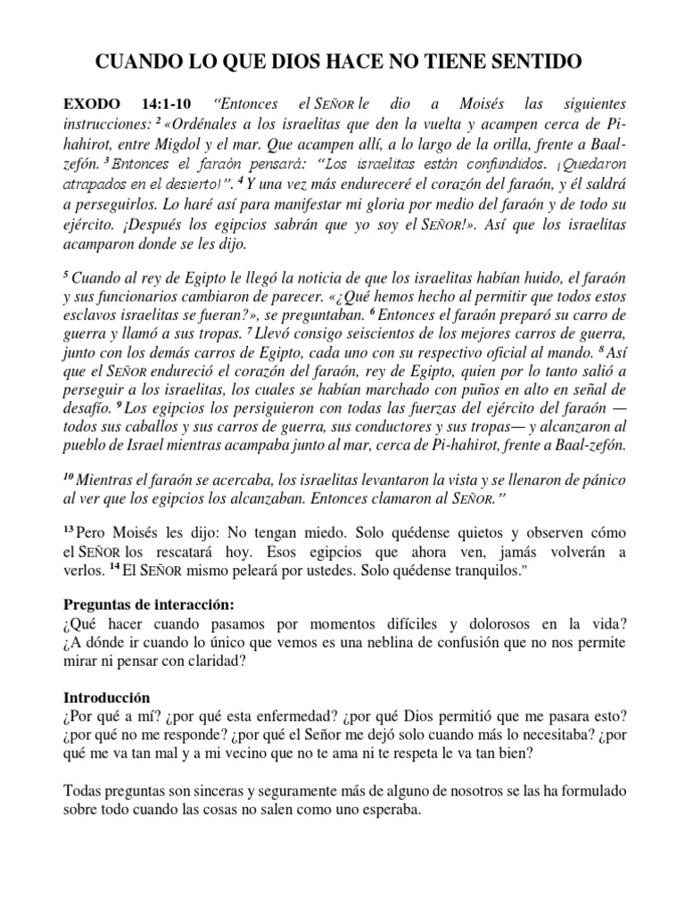 Cuando Lo Que Hace Dios No Tiene Sentido | PDF | Jesús | Dios