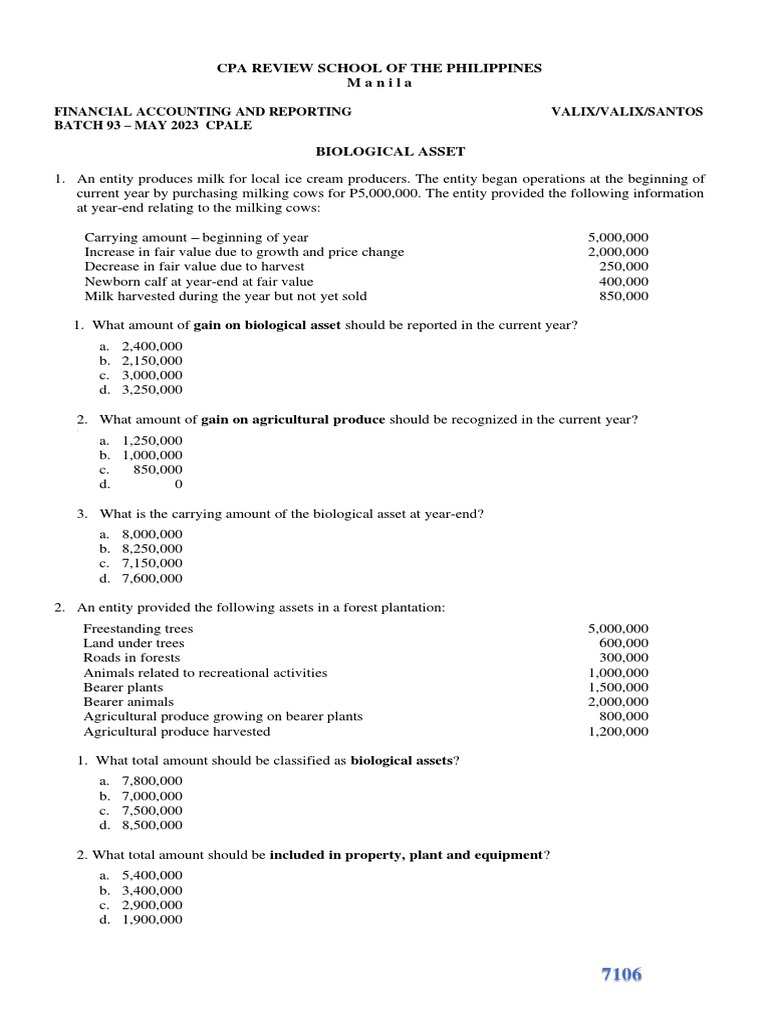 7106 - Biological Asset | PDF | Fair Value | Cost
