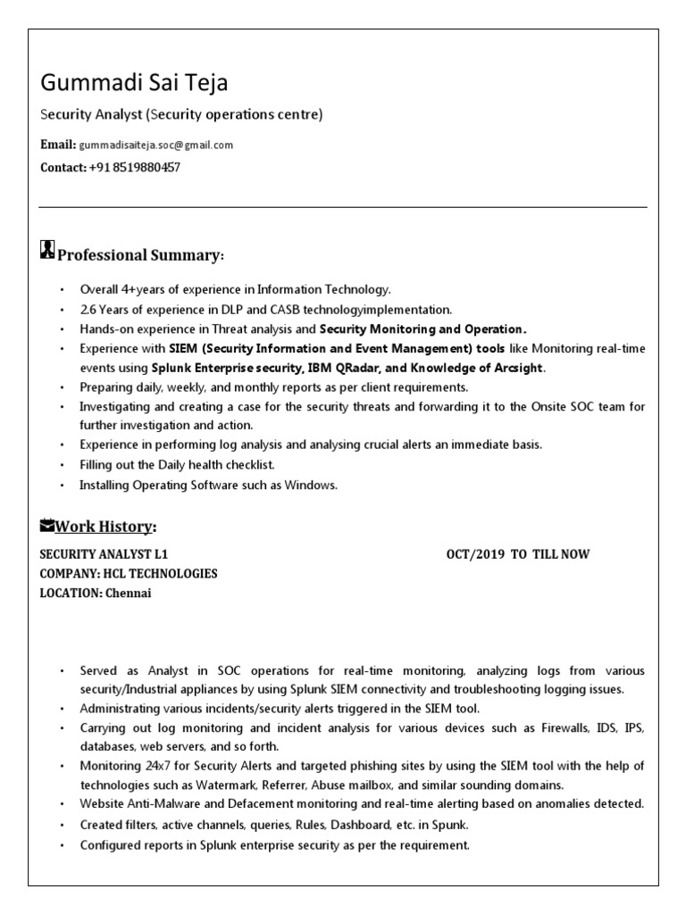 G Sai Teja - CV | PDF | Security | Computer Security
