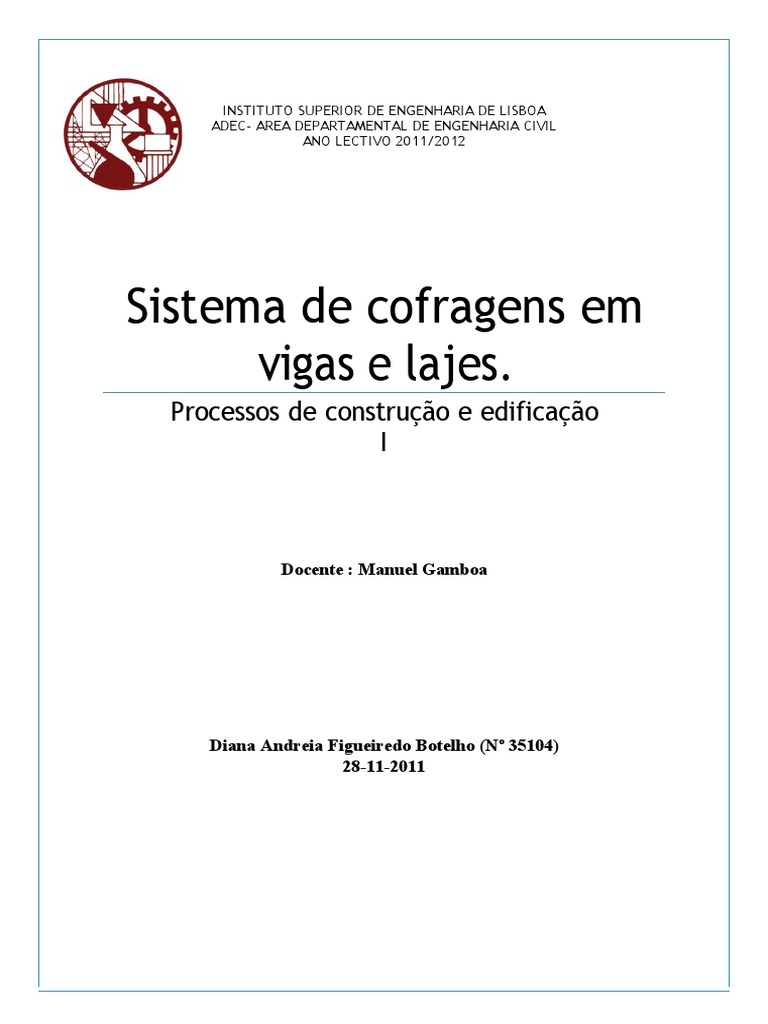 Cofragens em Vigas e Lajes 6122011 | PDF | Engenharia | Engenharia Civil