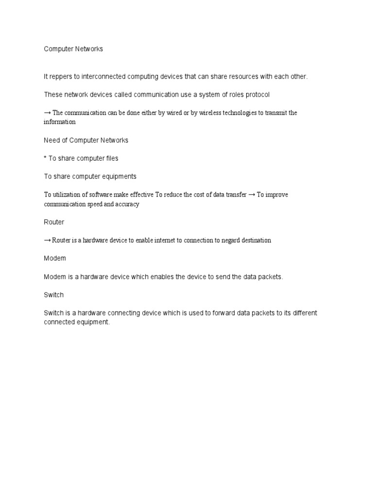 COMPUTER NETWORKING | PDF | Computer Network | Network Switch