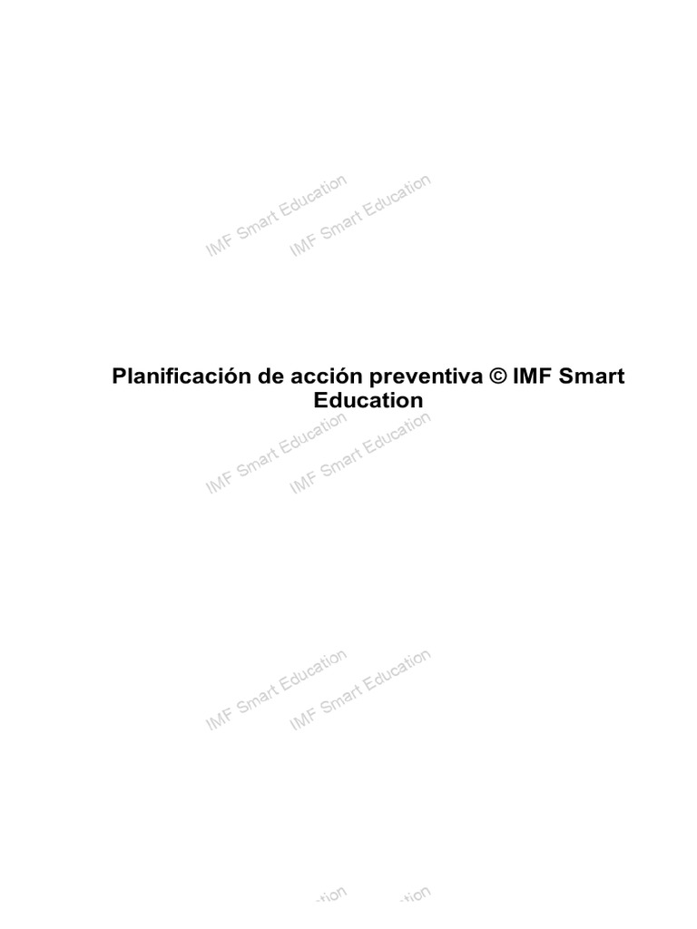 Planificación de Acción Preventiva | PDF | Planificación | Seguridad y salud ocupacional