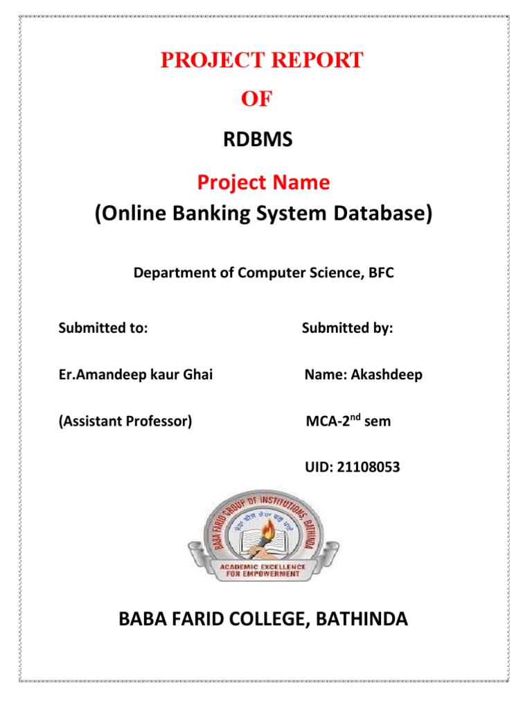 Online Banking System Database | PDF | Relational Database | Databases