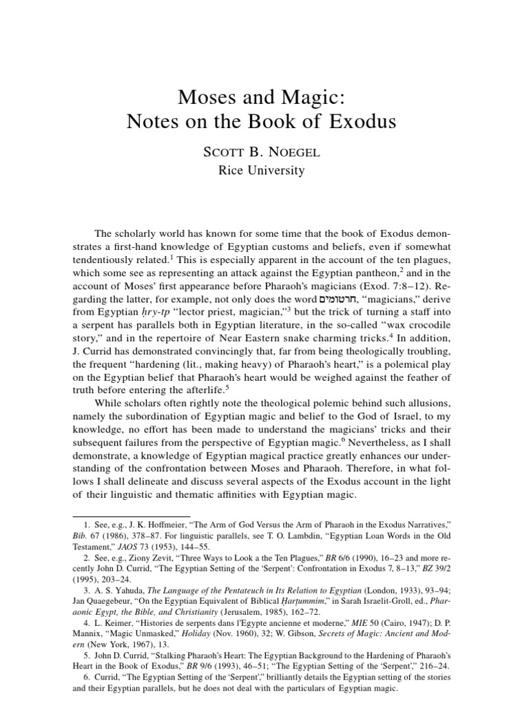 Moses&Magic | PDF | The Exodus | Moses