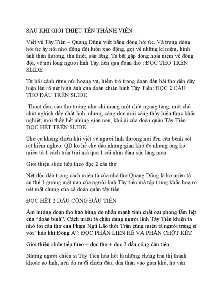 CÂU 1 Phong Cách Sáng Tác C A Nhà Thơ Quang Dũng Là | PDF