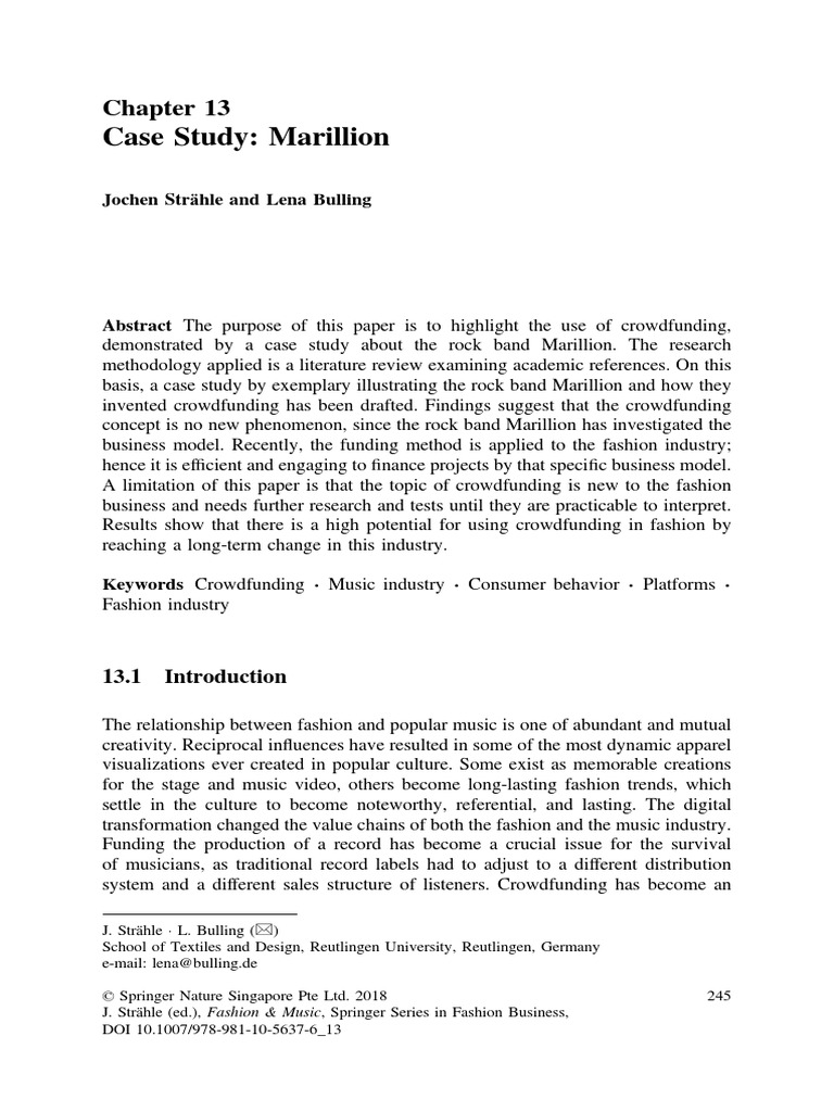 Fashion & Music - Case Study - Marillion - Jochen Strähle | PDF ...