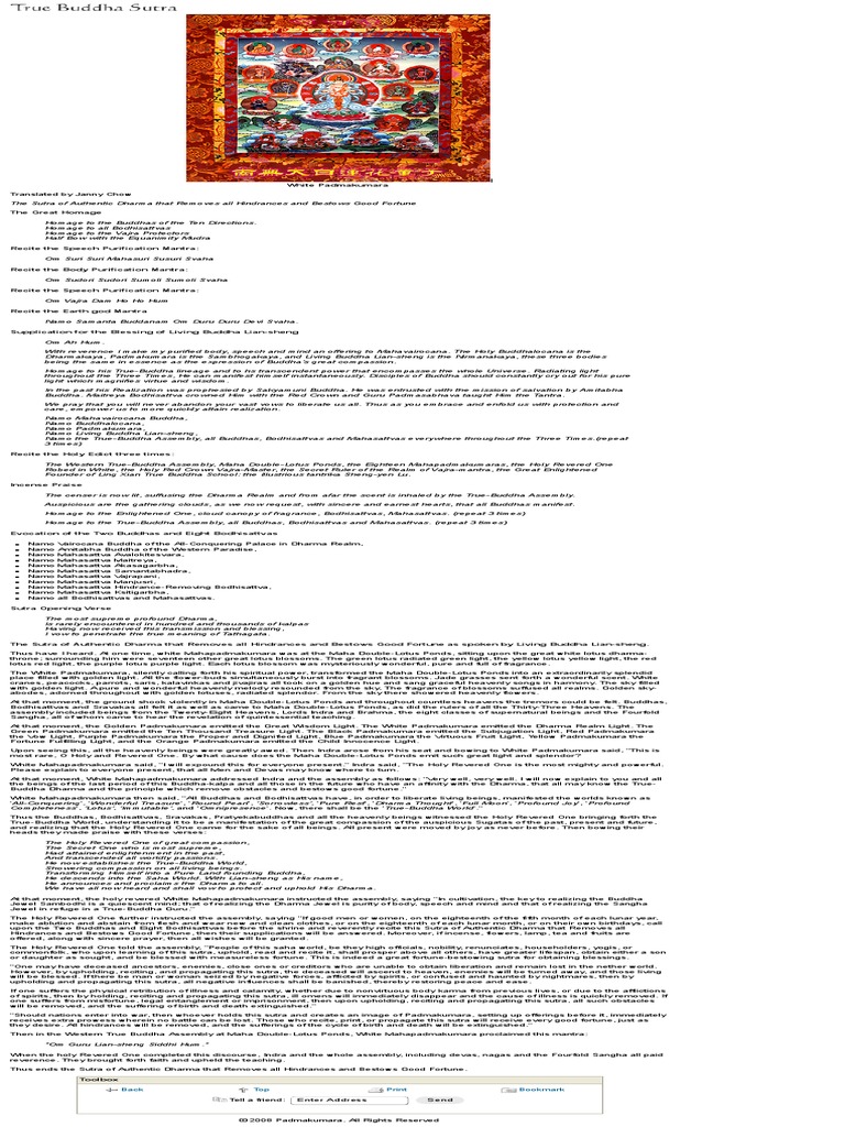 True Buddha Sutra | PDF | Bodhisattva | Mantra