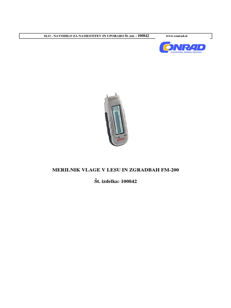Voltcraft FM 200 Moisture Meter FM 200 Manual de Usuario | PDF