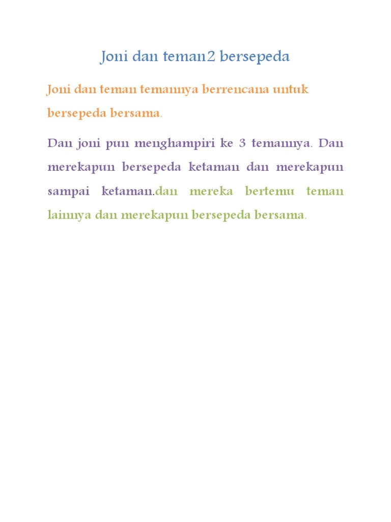 Joni Dan Teman2 Bersepeda | PDF