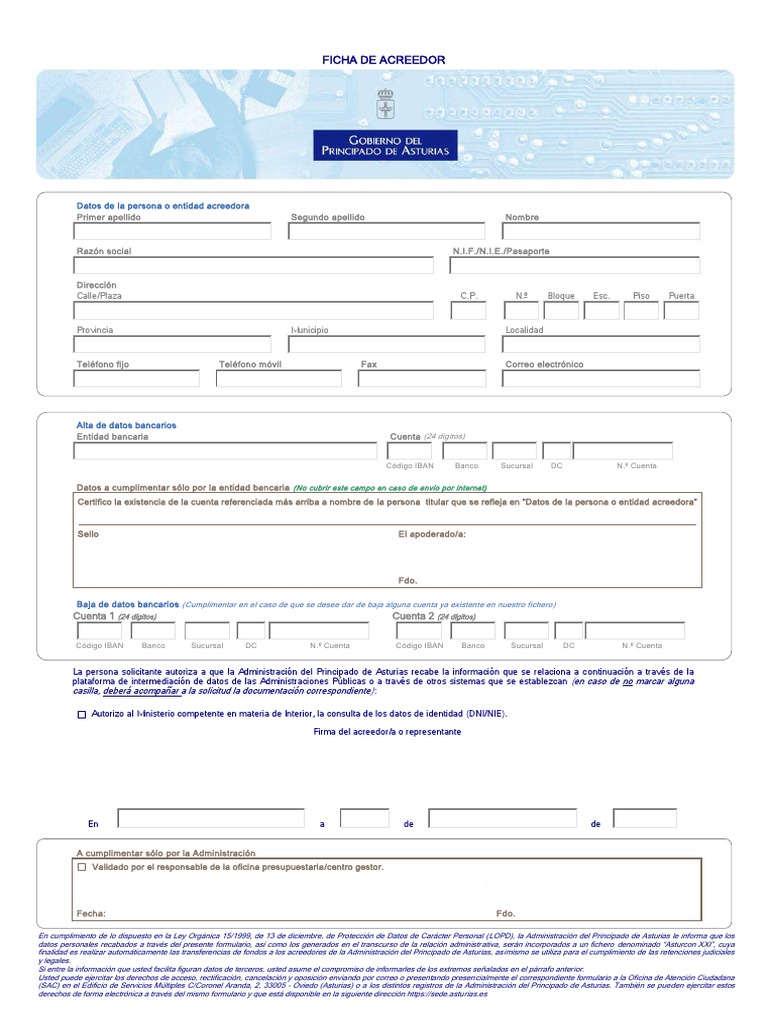 Ficha acredor | PDF | Gobierno