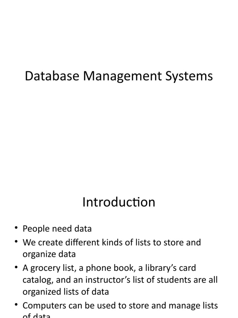 11A-Database Management Systems | PDF | Relational Database | Databases 11A-Database Management Systems | PDF | Relational Database | Databases