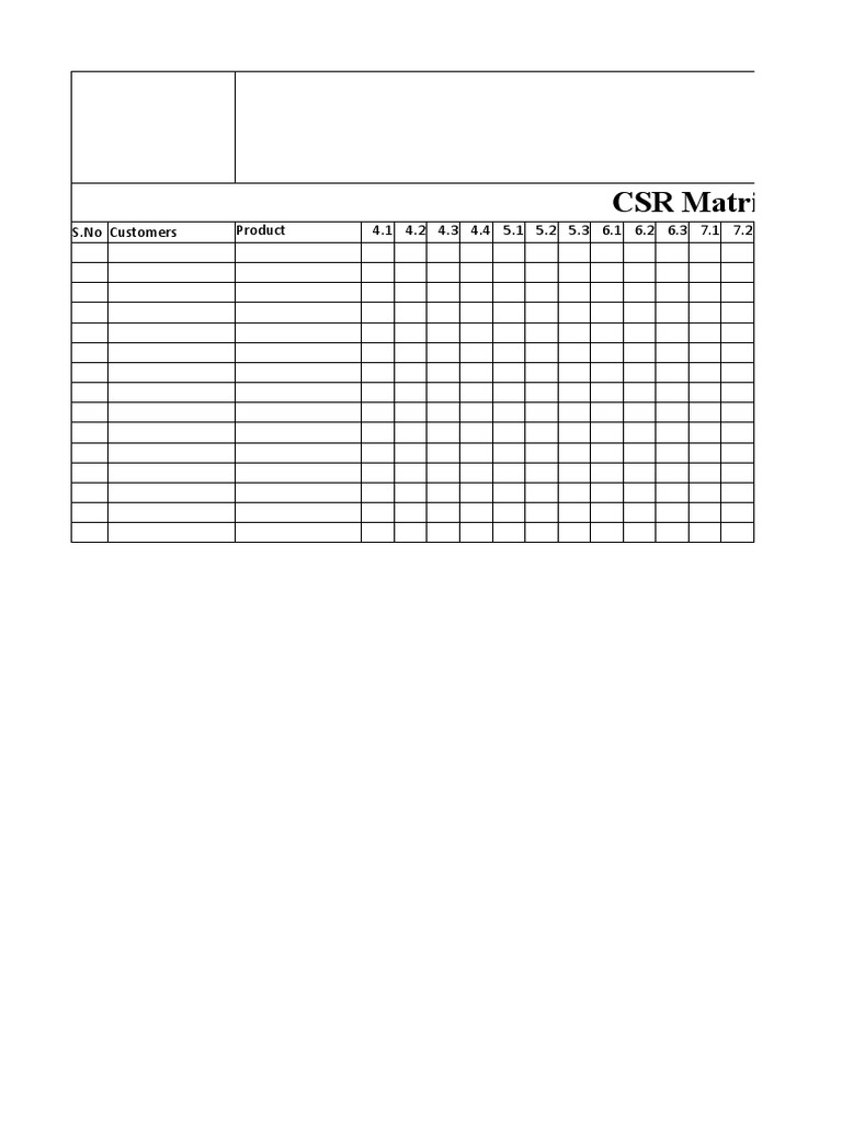 Npi 01 Csr Matrix Pdf