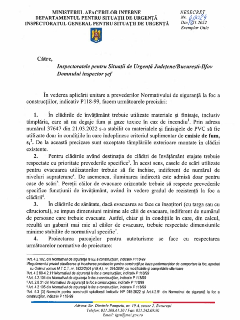 P-118 Precizari IGSU | PDF