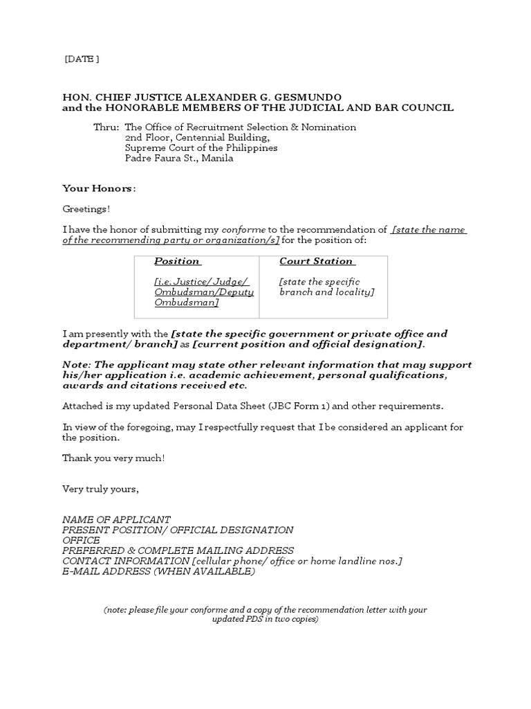 Conforme Letter - 2021 | PDF
