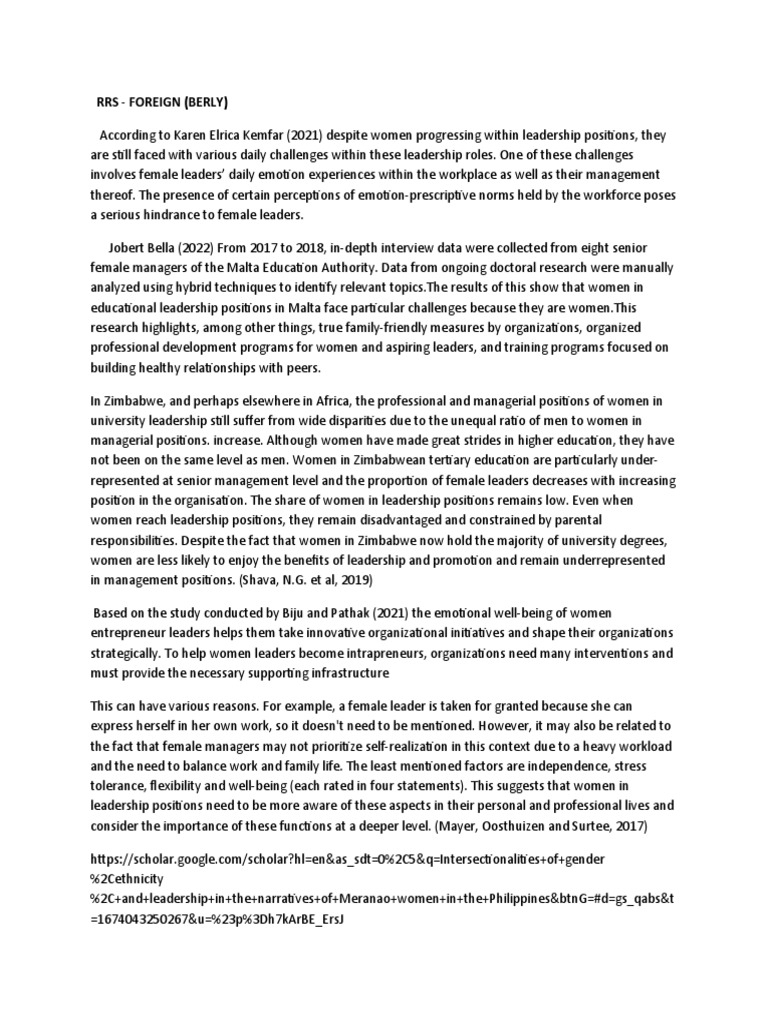 RRS FOREIGN Berly WPS Office 1 | PDF | Leadership | Psychology