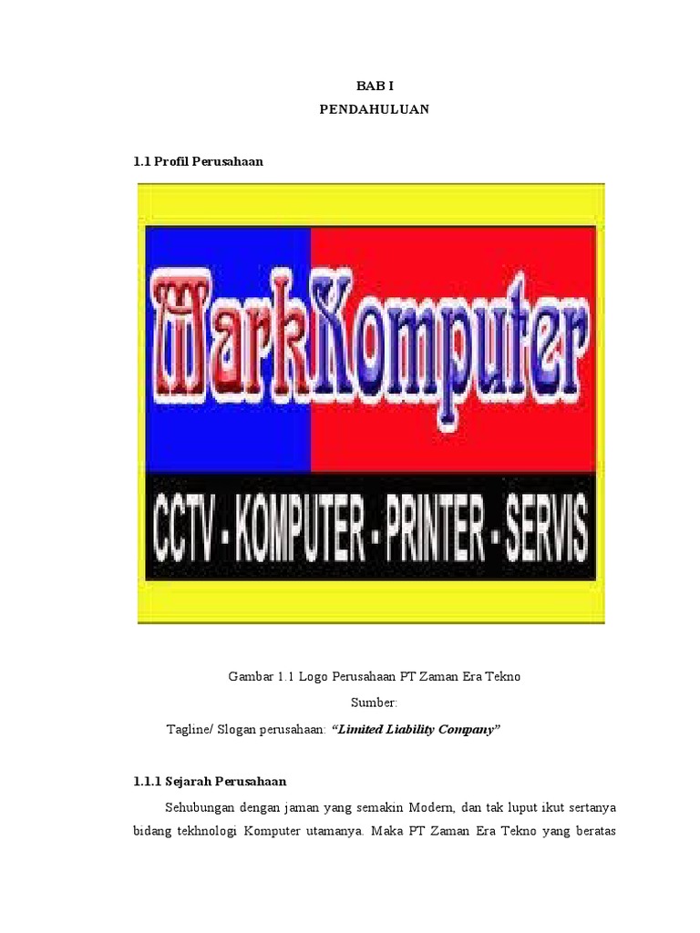 Slogan Toko Komputer PT Zaman Era Tekno | PDF