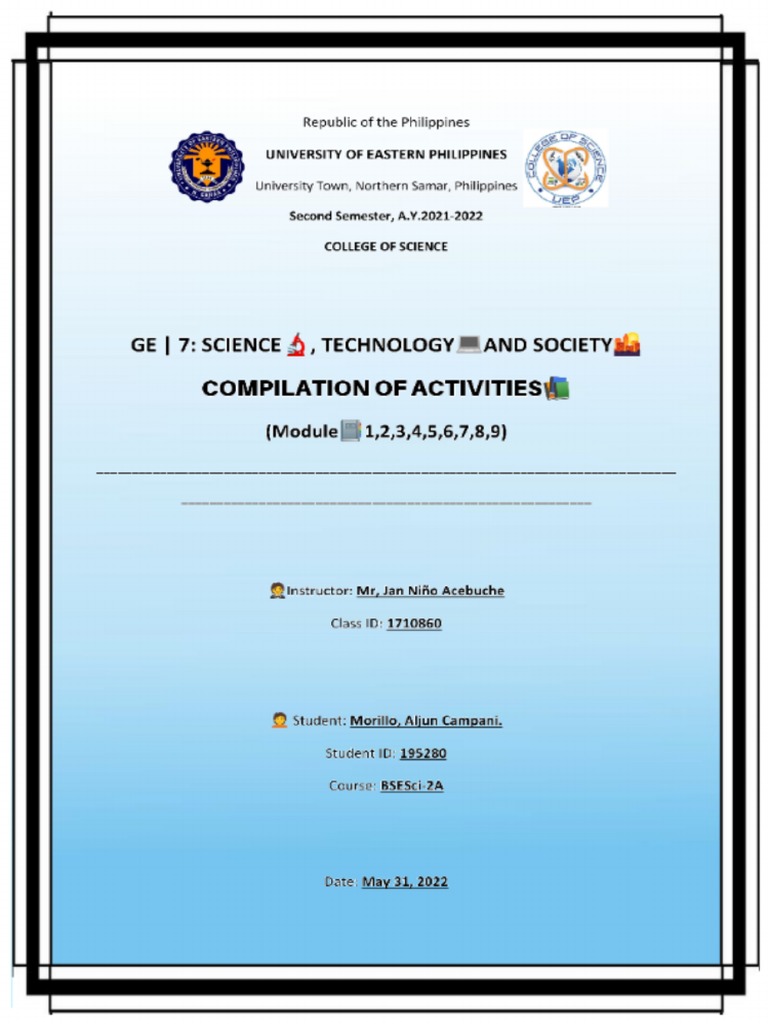 LE-1 IN STS (2nd Sem, 2021-2022) - 07031452 | PDF