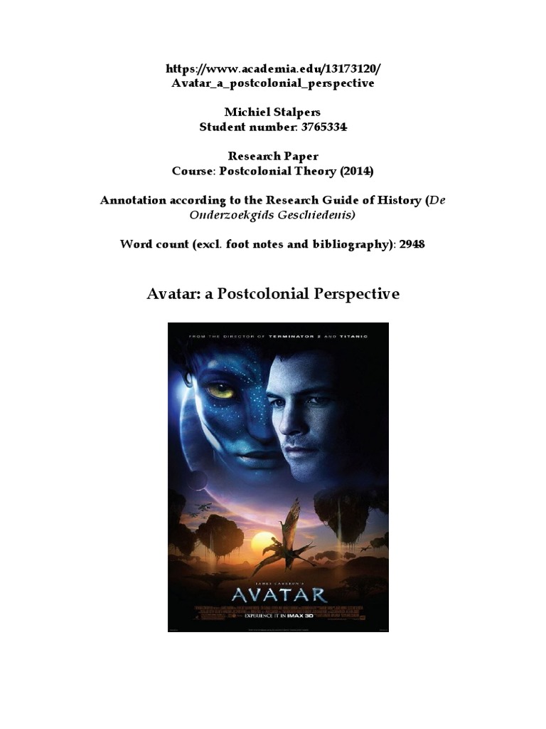 Avatar: Postcolonial Analysis | PDF | Avatar (2009 Film) | Imperialism