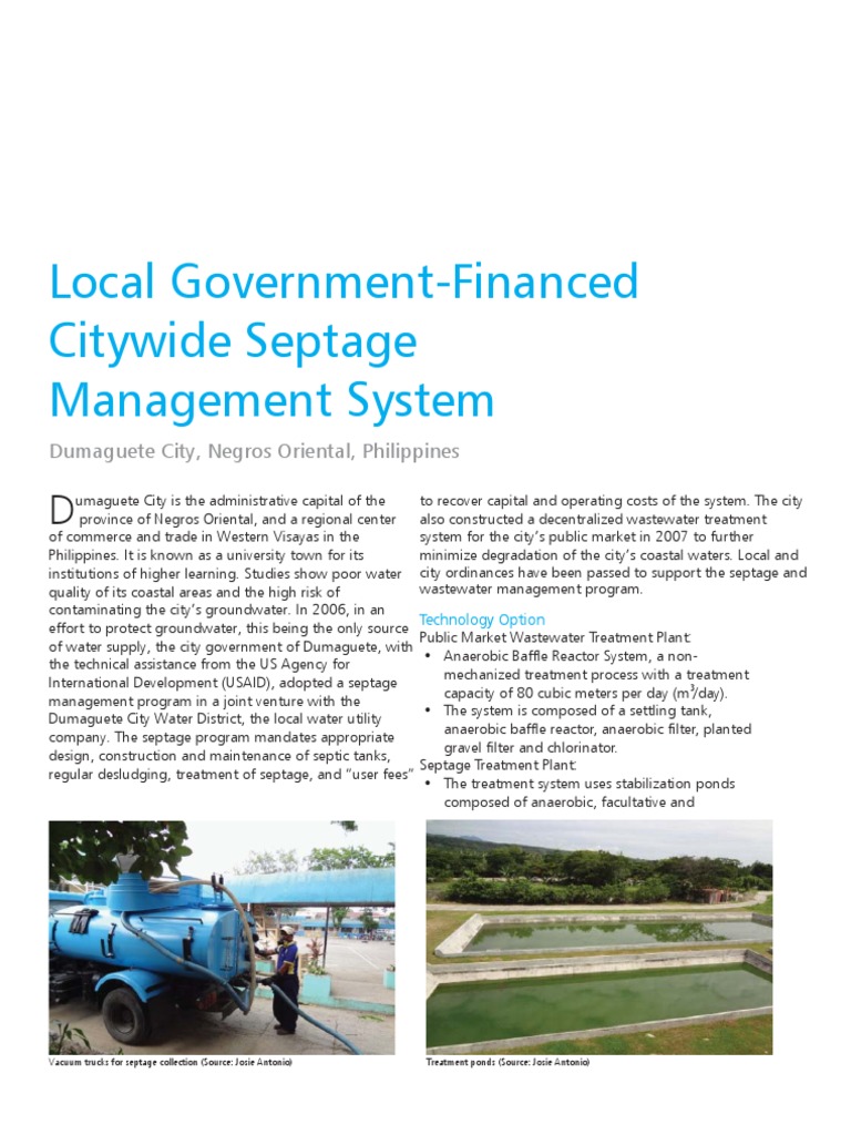 Local Government Financed Citywide Septage Management PH | PDF | Water ...