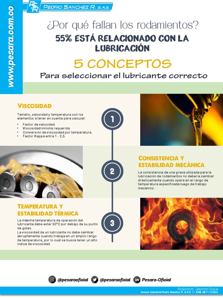 5 Conceptos Seleccion de Lubricante para Rodamientos | PDF | Rodamiento (Mecánico) | Lubricante