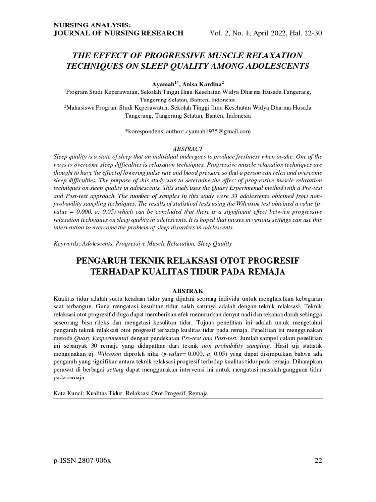 The Effect of Progressive Muscle Relaxation | PDF