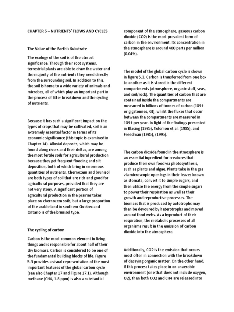 Chapter 5 - Nutrients' Flows and Cycles (Part 2) | PDF | Carbon Cycle ...