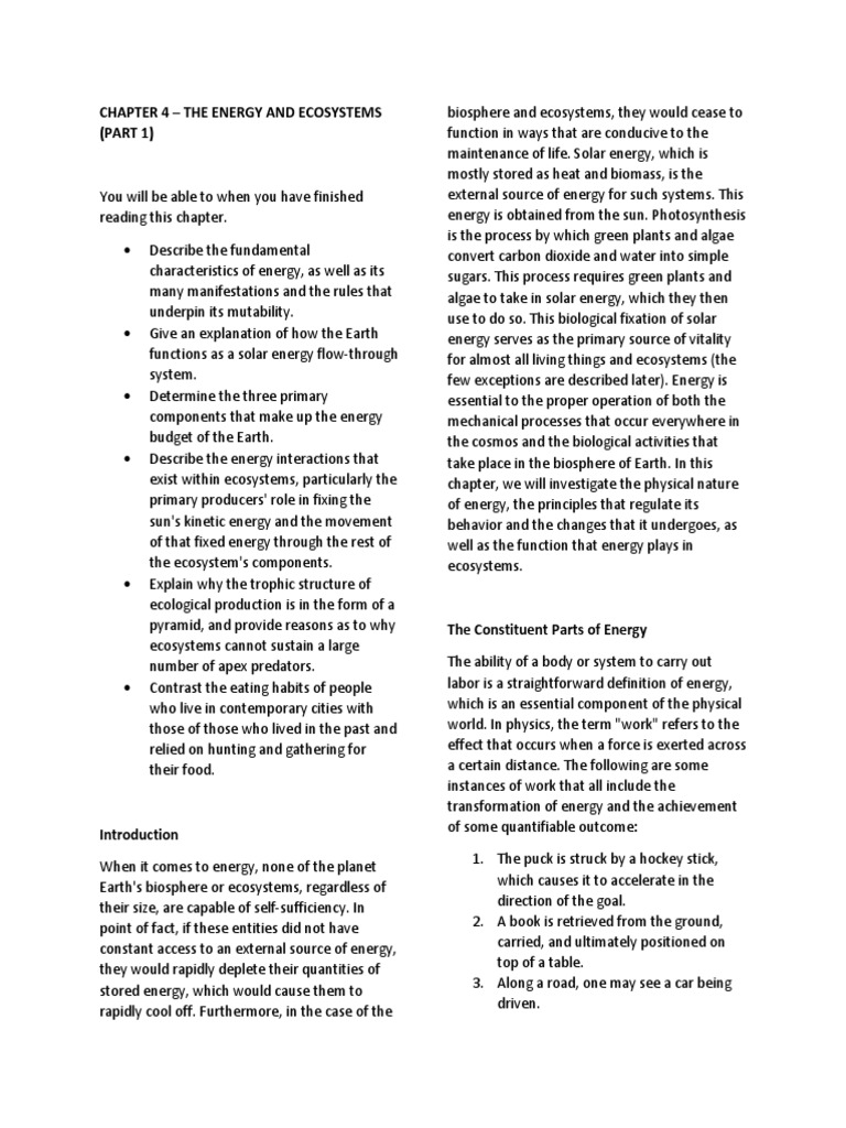 Chapter 4 - The Energy and Ecosystems (Part 1) | PDF | Electromagnetic ...