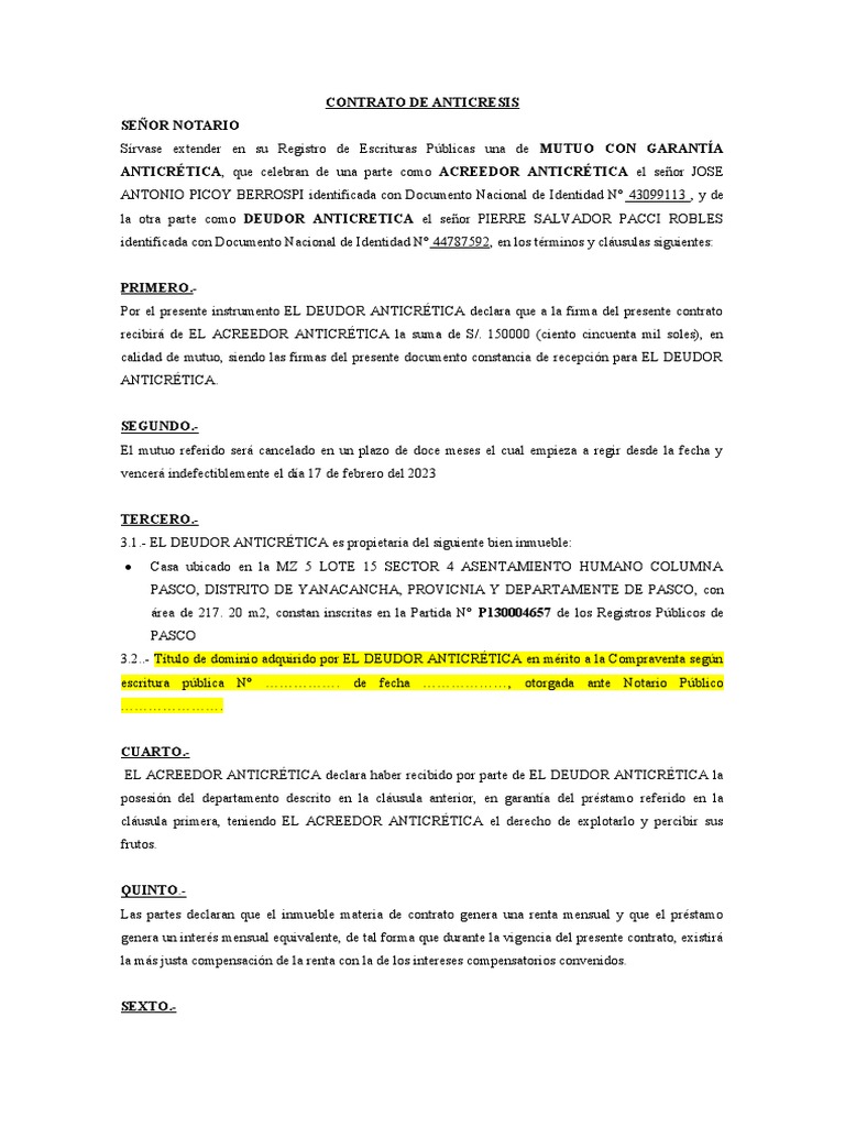 Contrato de Anticresis | PDF | Derecho privado | Ley común