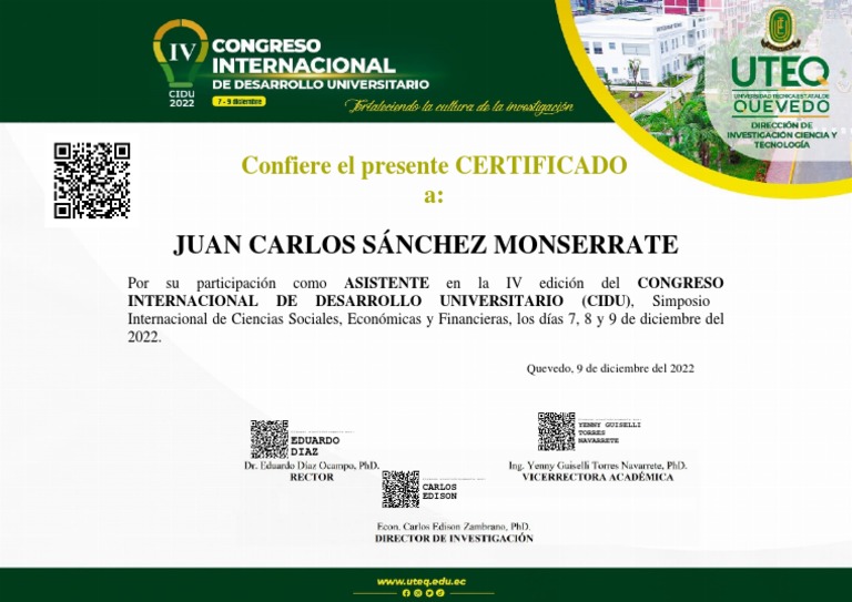Certificado CIDU | PDF