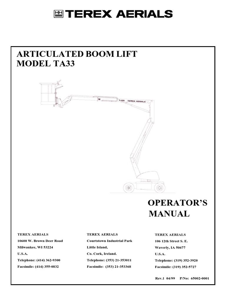 65002-0001 Terex Ta33 | PDF | Switch | Screw