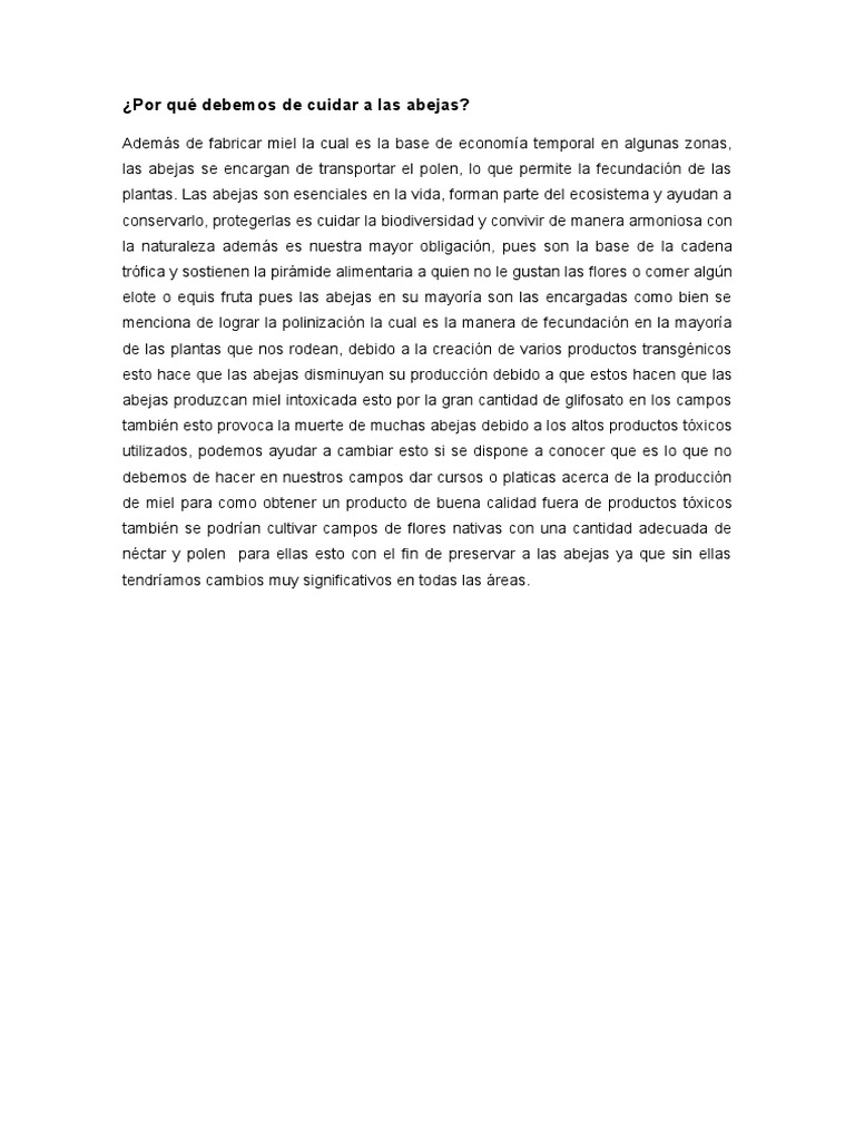 Por qué debemos de cuidar a las abejas | PDF Por qué debemos de cuidar a las abejas | PDF
