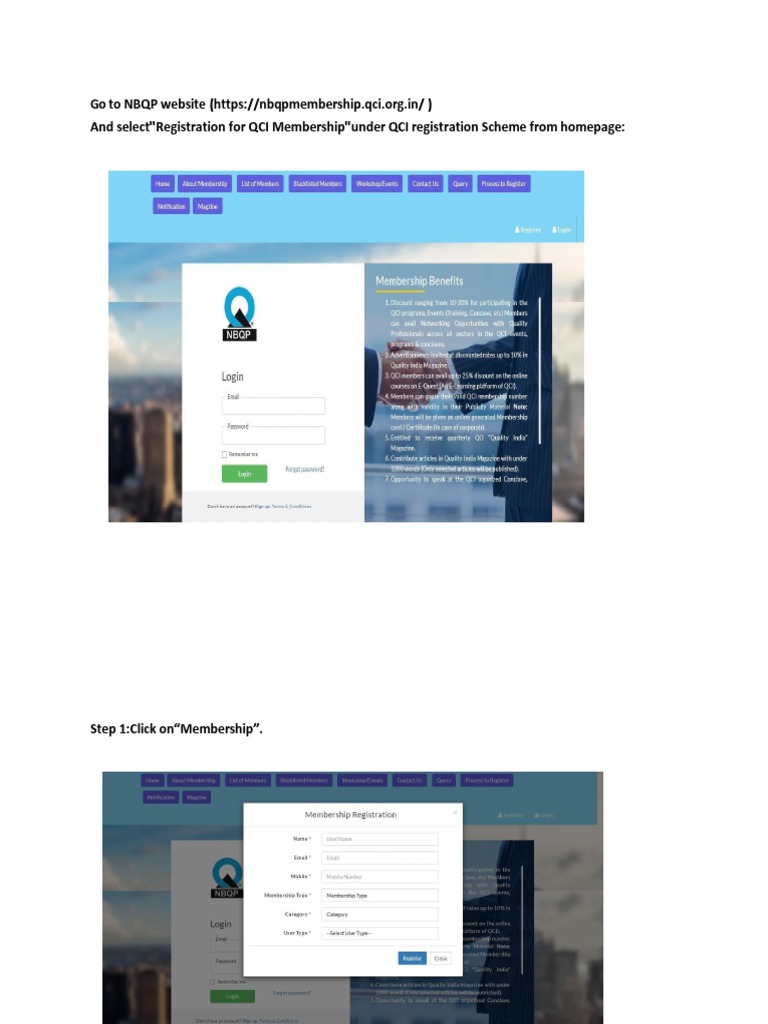 QCI Membership Registration Guide | PDF