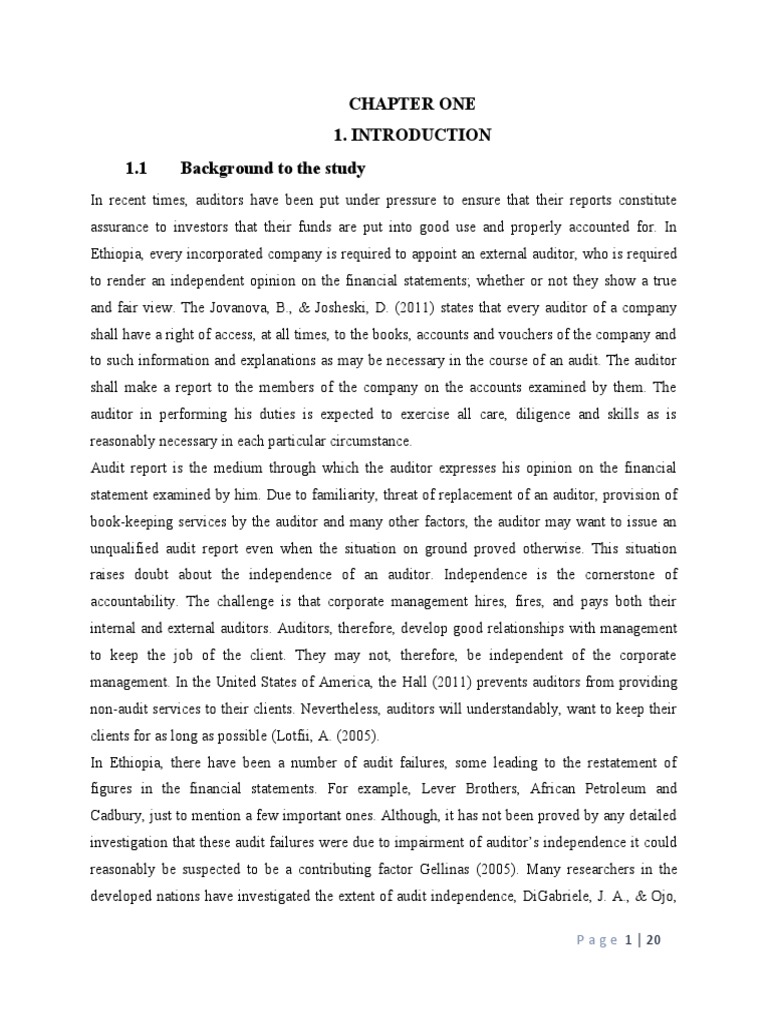 Assessing the Impact of Auditing on Financial Reporting: A Case Study ...