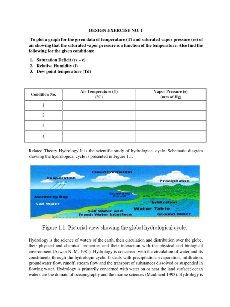 Design Exercise No 1 | PDF | Hydrology | Water