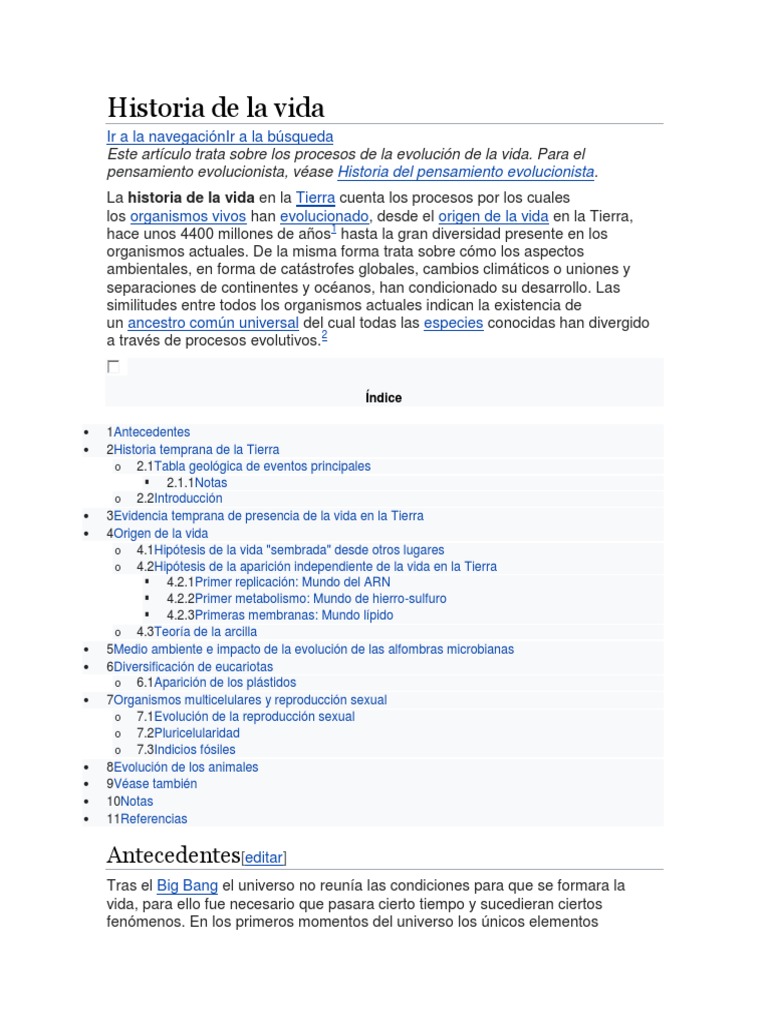 La historia de la vida en la Tierra: desde el origen de la vida hace 4400 millones de años hasta ...