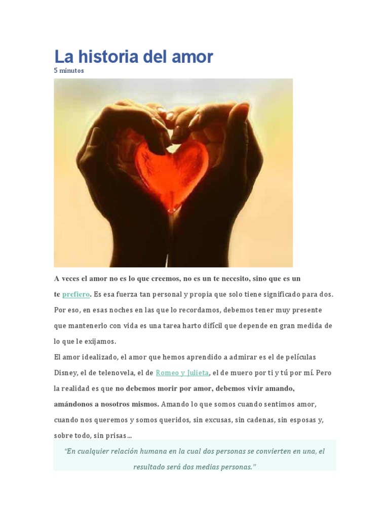 La historia del amor | PDF | Amor | Felicidad