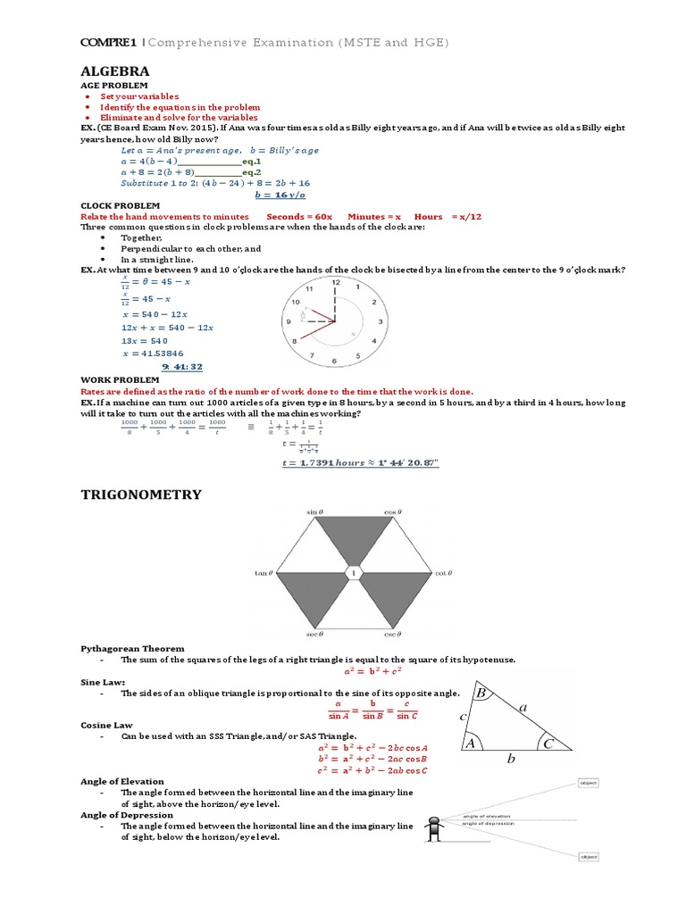 Mathematics (Algebra, Geometry,Trigonometry) | PDF | Triangle ...