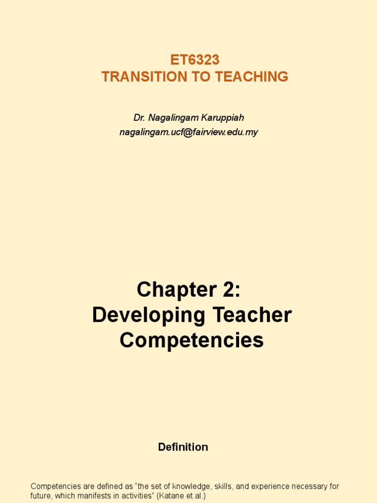 Chapter 2 - Teacher Competencies | PDF | Teachers | Communication