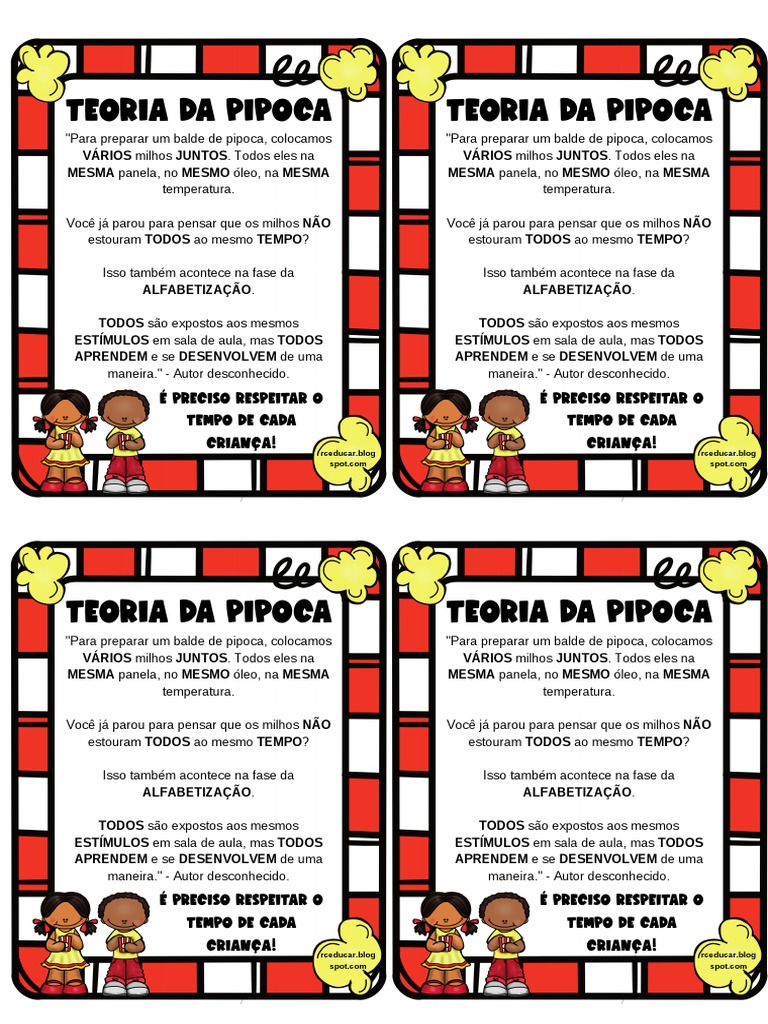 Teoria Da Pipoca | PDF | Pipoca | Alfabetização
