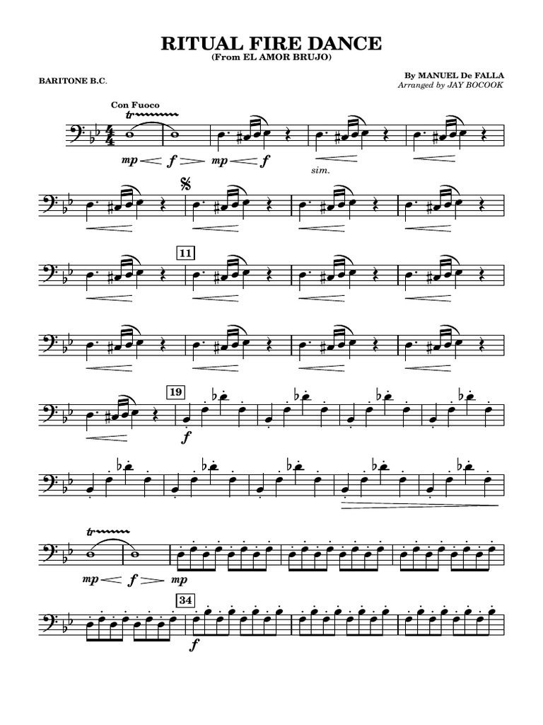 Ritual Fire Dance - Euphonium BC | PDF | Musicology | Elements Of Music