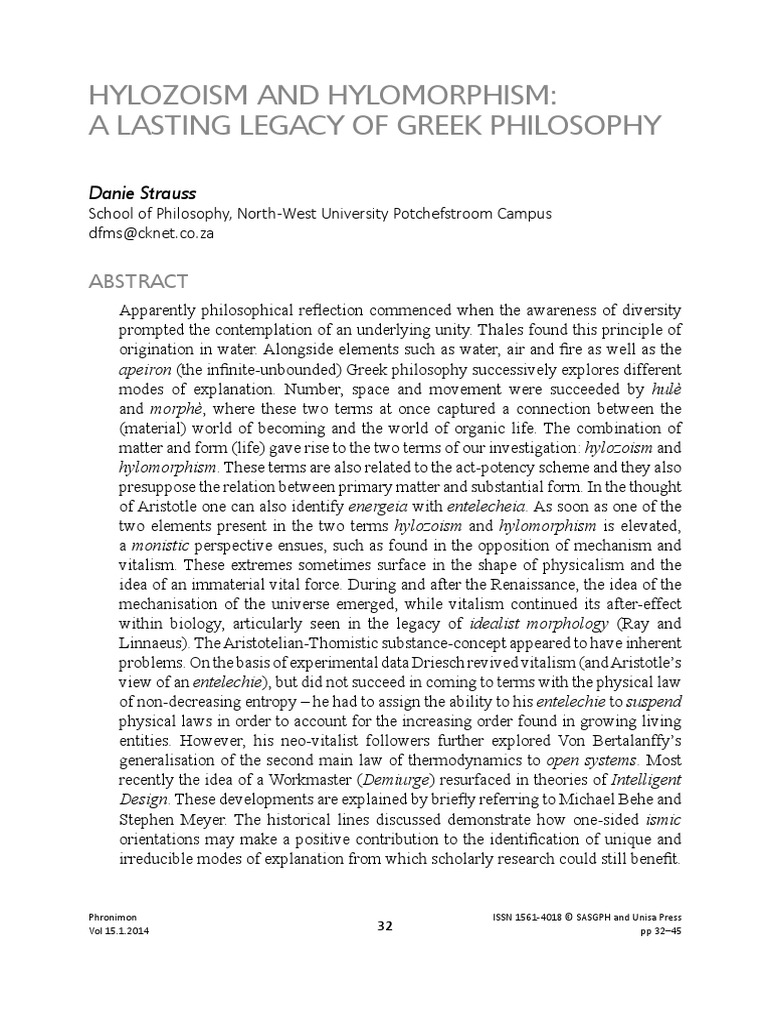 Hylozoism and Hylomorphism | PDF | Aristotle | Matter