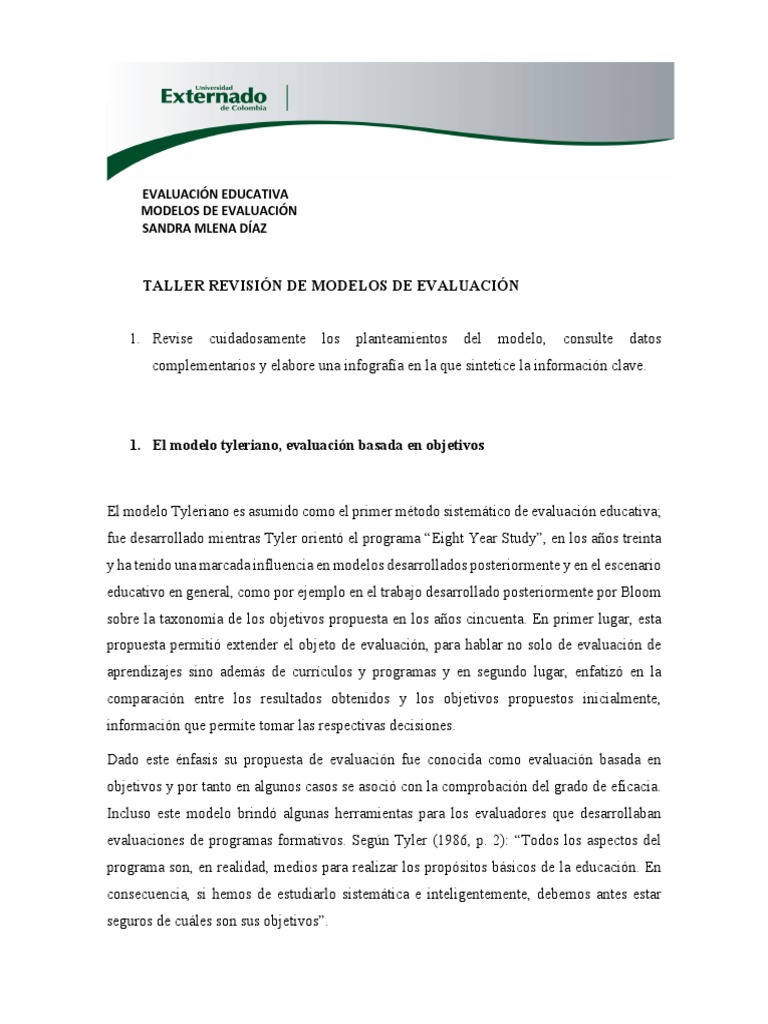Modelo Tyleriano | PDF | Evaluación | Pragmatismo