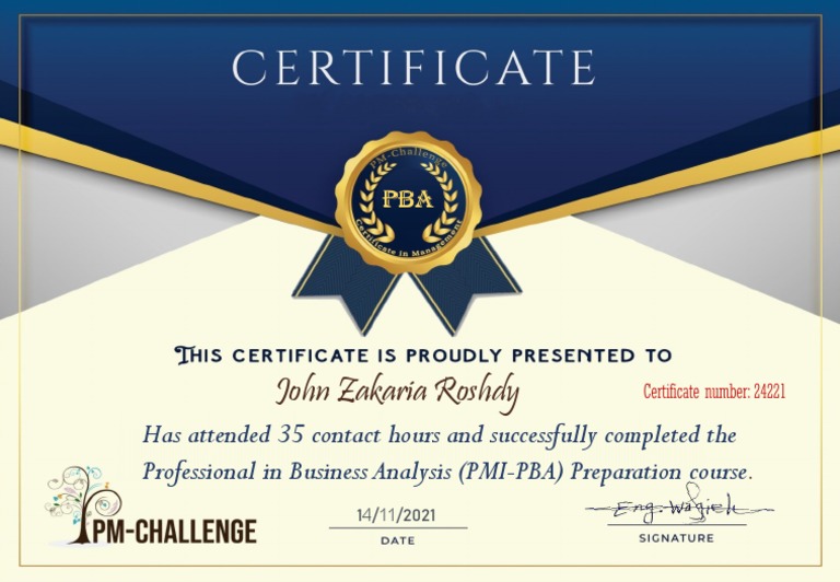 Certificate - MPI-PBA | PDF