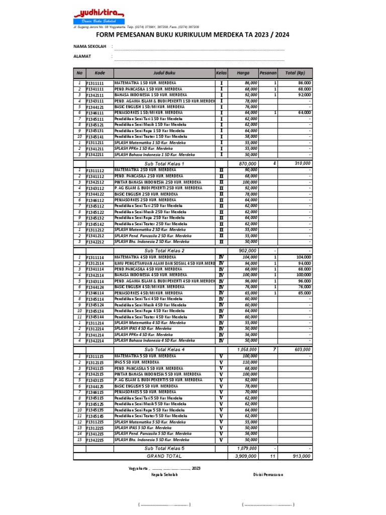 Dy01 Daftar Harga Kur Merdeka TH 2023-1 | PDF