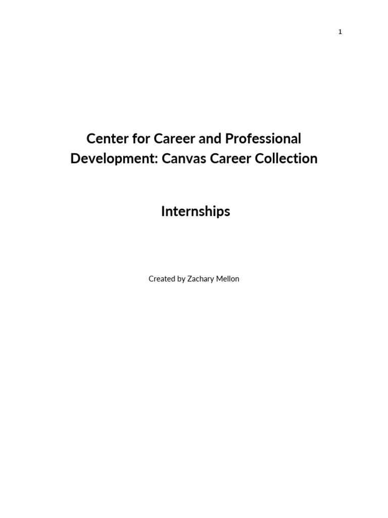 Canvas Career Collection Internships Module PDF | PDF | Internship | Job Hunting