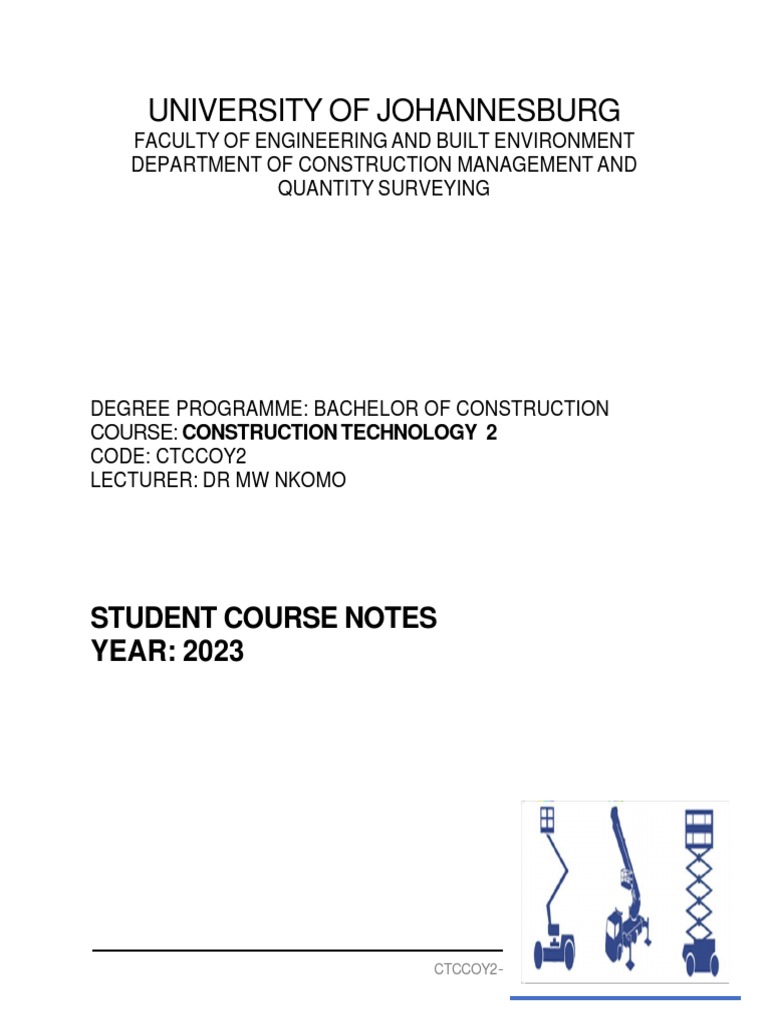 Construction Technology Course Notes 2023 | PDF | Buckling | Stress ...