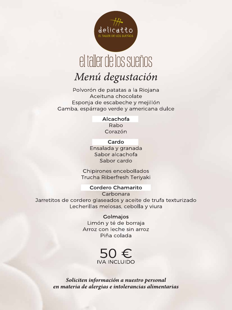 Menu Degustacion Delicatto 2022 | PDF