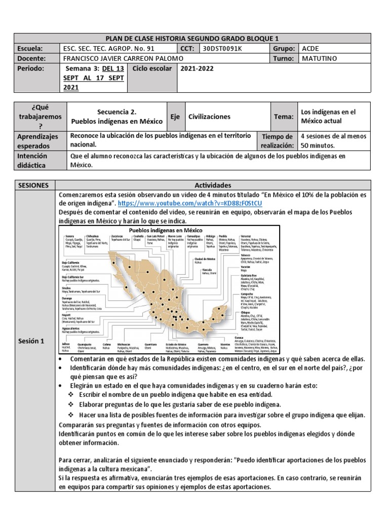 Pueblos Indígenas en México: Clase 2° Grado | PDF | México