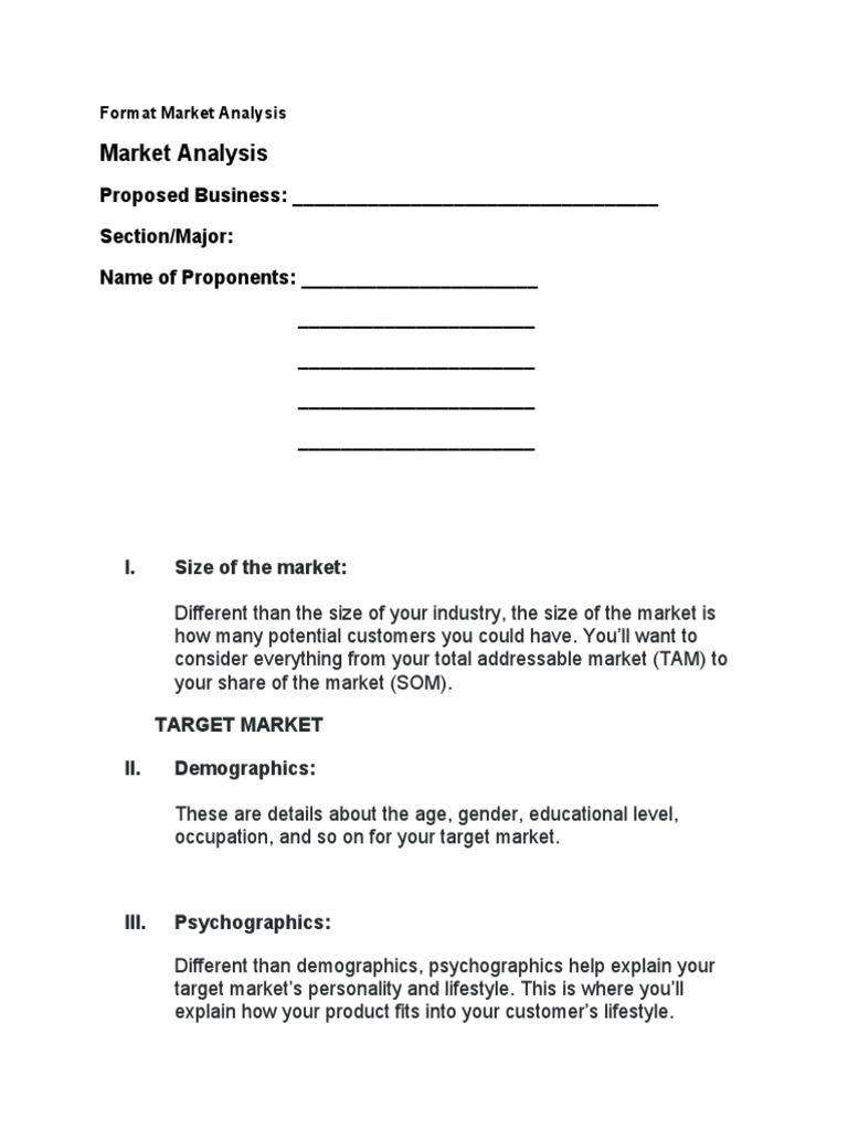Market Analysis Format Guide | PDF | Career & Growth | Business